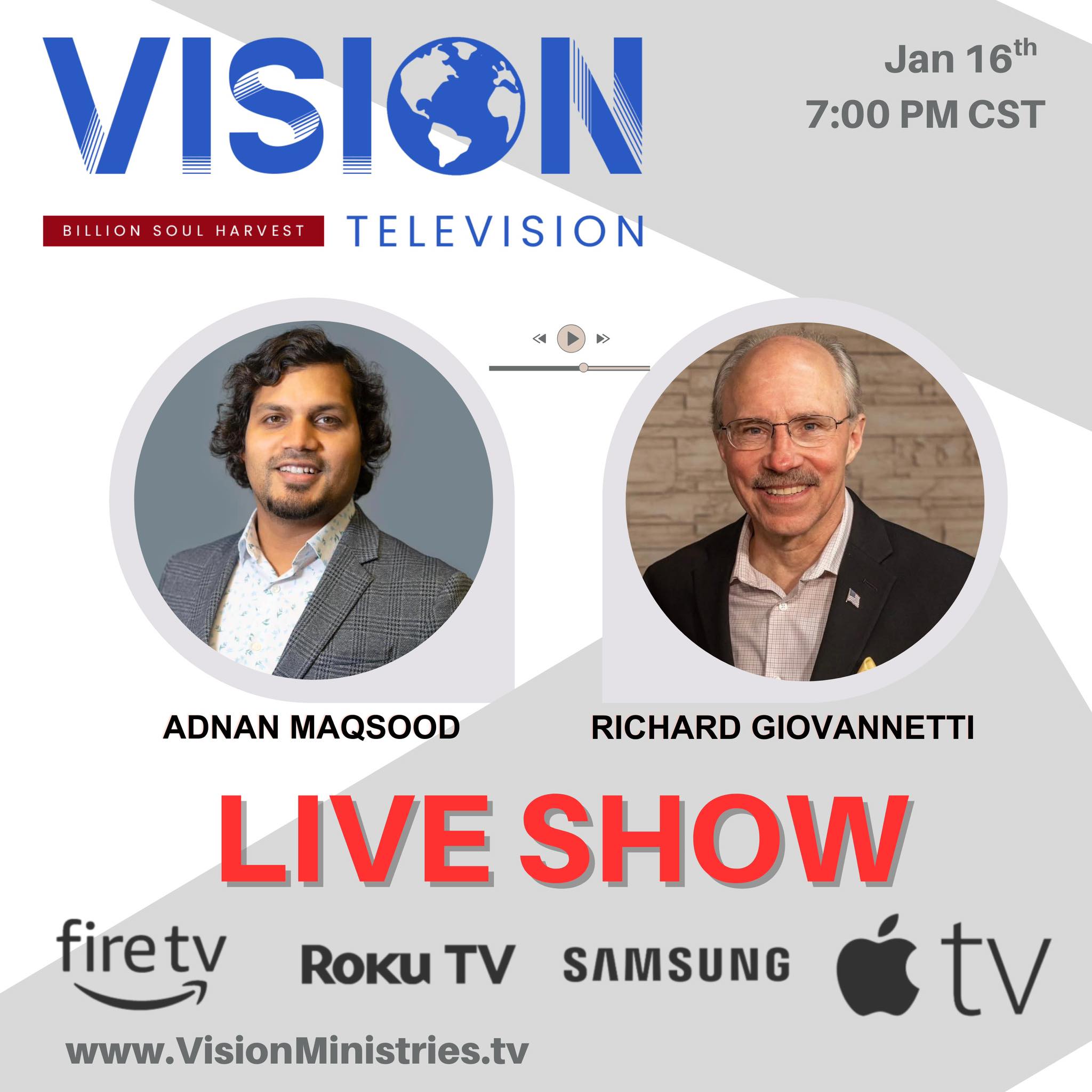 Pastor Richard Giovannetti on VISION TV - Standing In The Word Ministries